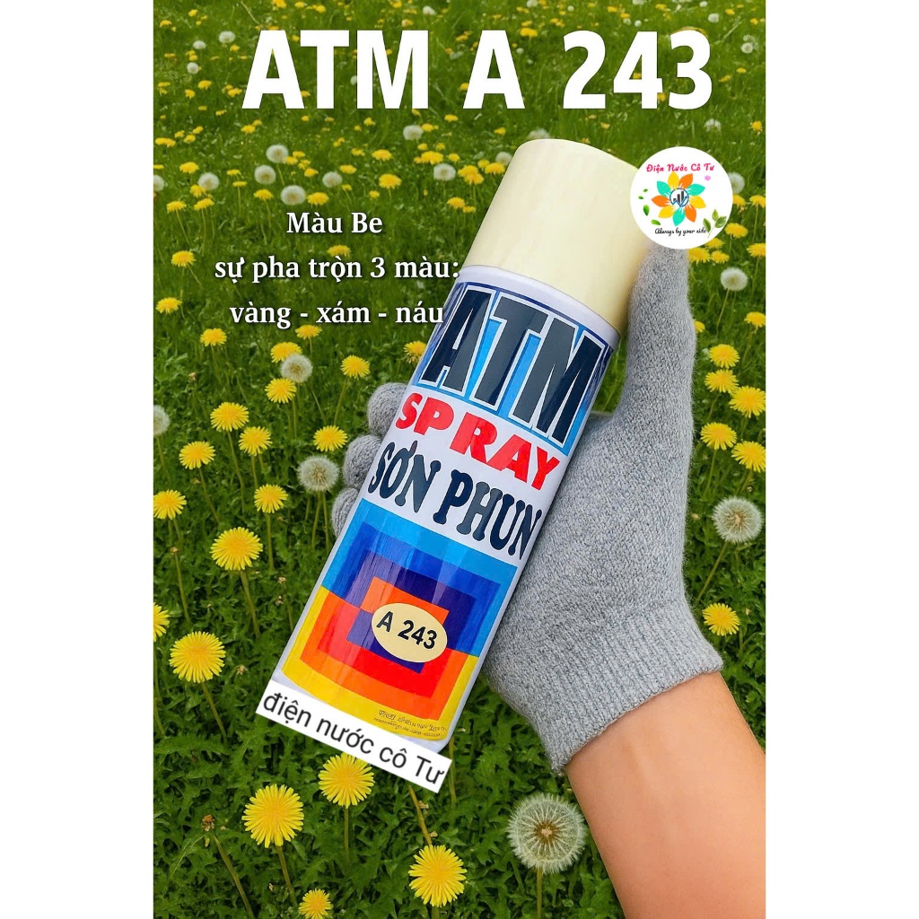 Bình phun sơn ATM mã A243 màu WOOL BEIGE (màu Be) và các mã khác ...