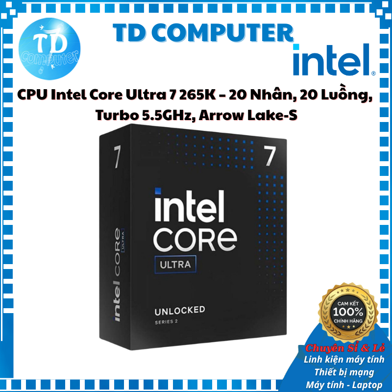 CPU Intel Core Ultra 7 265K – 20 Nhân, 20 Luồng, Turbo 5.5GHz, Arrow ...