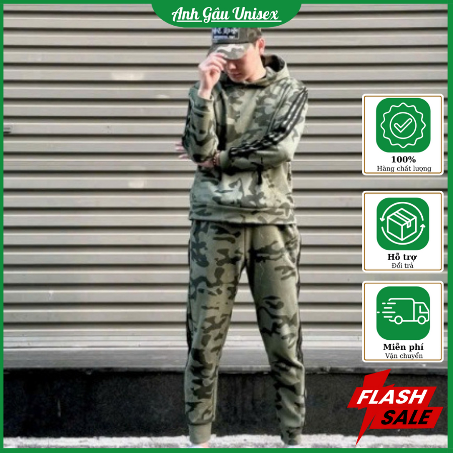 Set Hoodie Quần Jogger Rằn Ri Camo Cá Tính, Bộ Đồ Thể Thao Nam Nữ ...