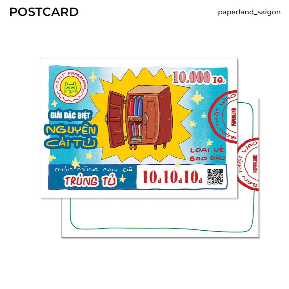 [hoả tốc] POSTCARD "VÉ SỐ TRÚNG TỦ" - GIẢI ĐẶC BIỆT - giấy mỹ thuật in ...