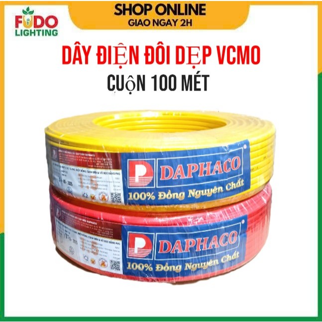 Dây điện đôi bọc dẹp VCMO 2 lớp vỏ 2x1.5, 2x2.5, 2x4.0, 2x6.0 DAPHACO ...