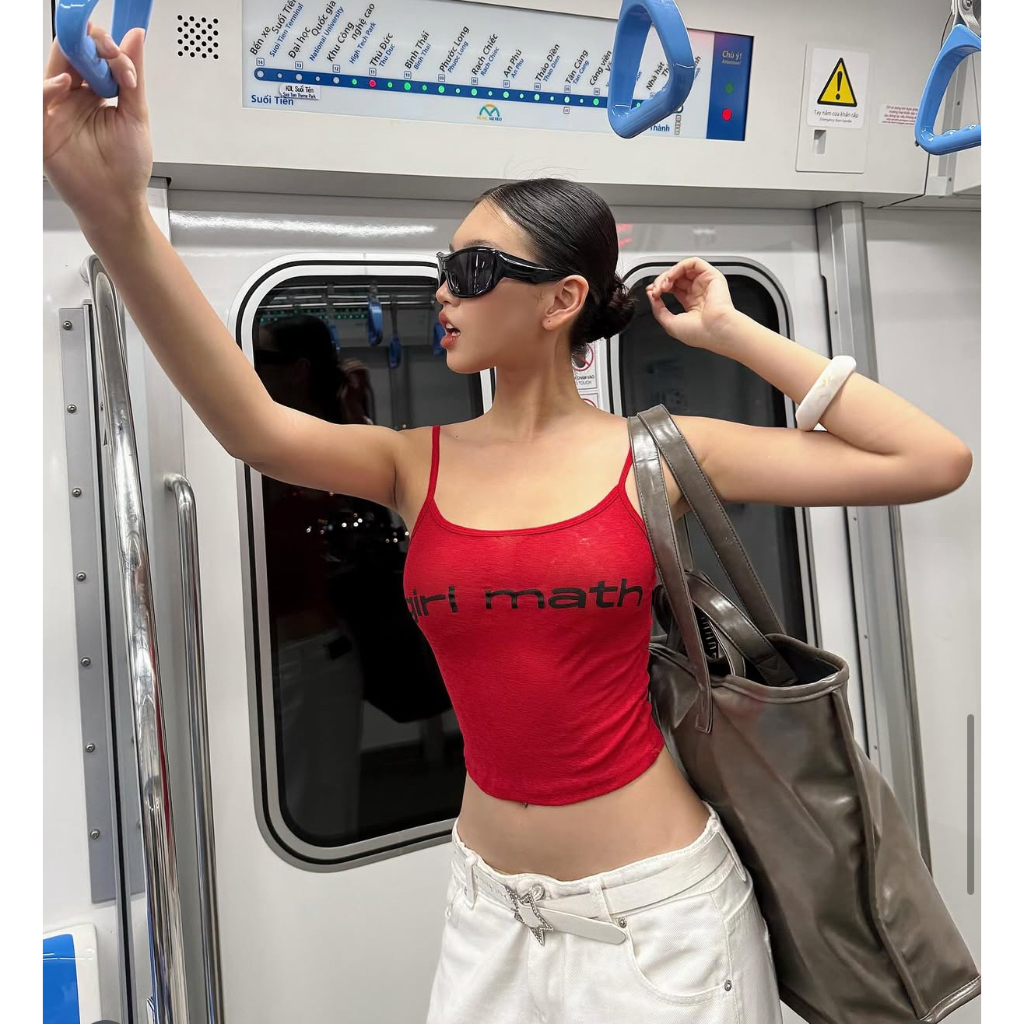 Girl Math Top – Áo 2 Dây Vải Xuyên Thấu Ôm Form [đọc kĩ mô tả để chọn ...
