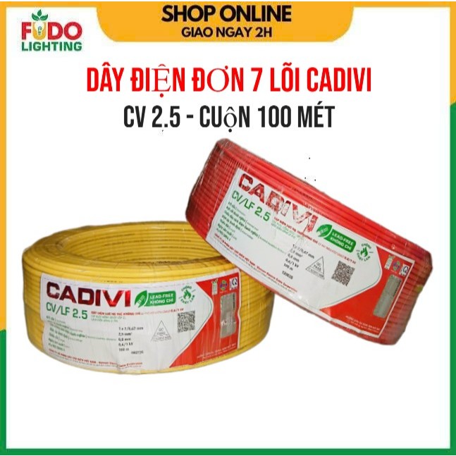 Dây điện đơn Cadivi CV 2.5 mm2-0.6/1KV cuộn 100M chính hãng | Shopee Việt Nam