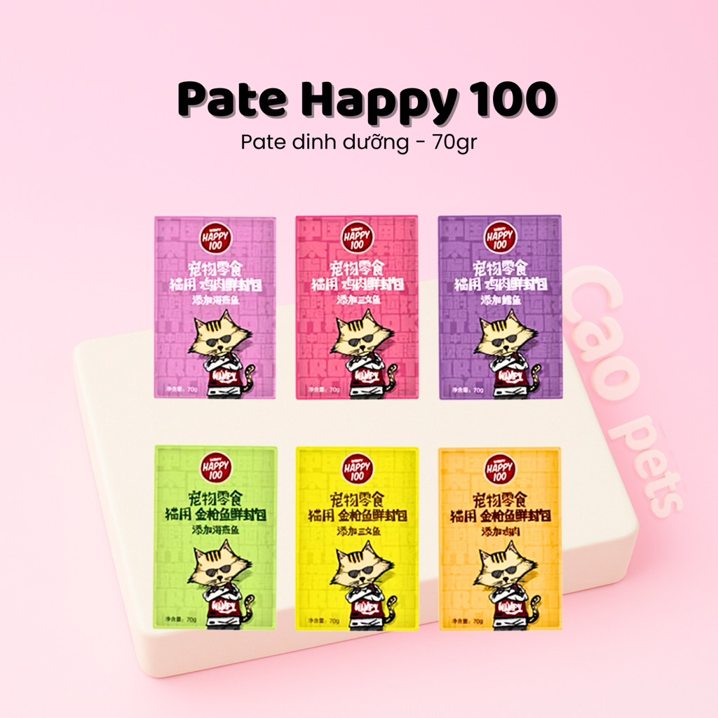 Thức ăn cho mèo Wanpy Happy 100 - Pate dinh dưỡng cho chó mèo (70gr ...