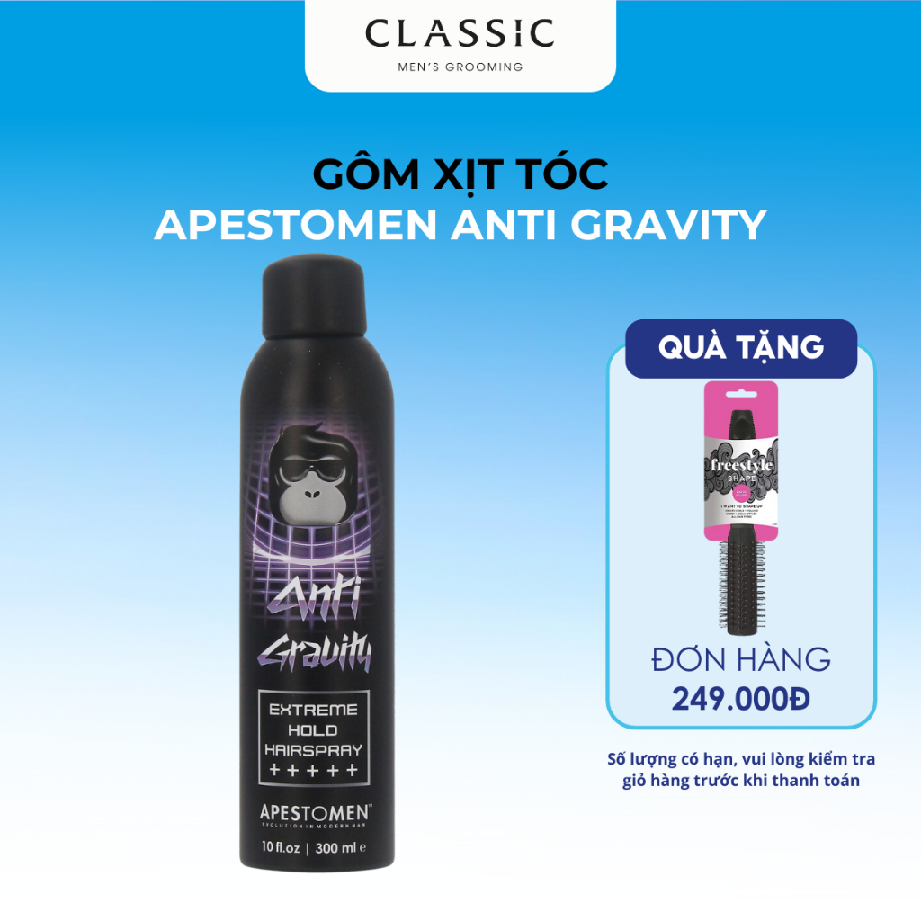Gôm xịt tóc Apestomen Anti Gravity Extreme Hold Spray 300ml | Shopee ...