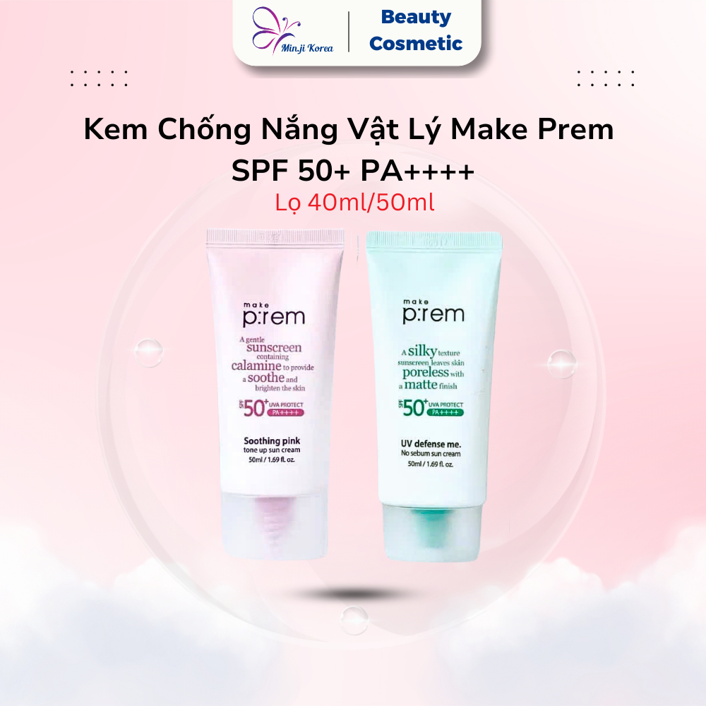 Kem Chống Nắng Vật Lý Make Prem SPF 50+ PA++++ GC Hàn Quốc, Hỗ Trợ Kiềm Dầu Tốt Và Nâng Tông Da ...