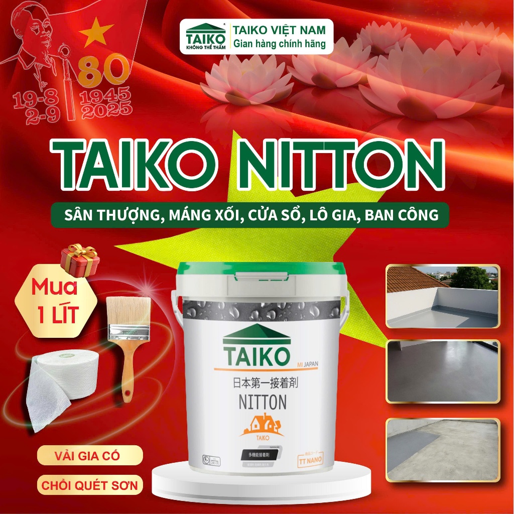 Sơn Chống Thấm Nhật Bản TAIKO NITTON | Xử Lý Vết Nứt Mái, Sàn Vệ Sinh ...