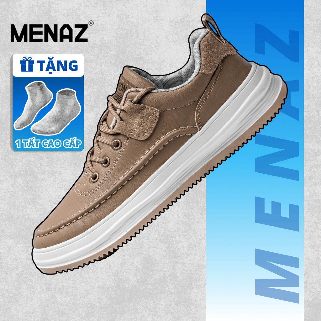 Giày Thể Thao Nam Sneaker MENAZ CS941 Màu Nâu Đế Cao Su Đúc Nguyên Khối ...