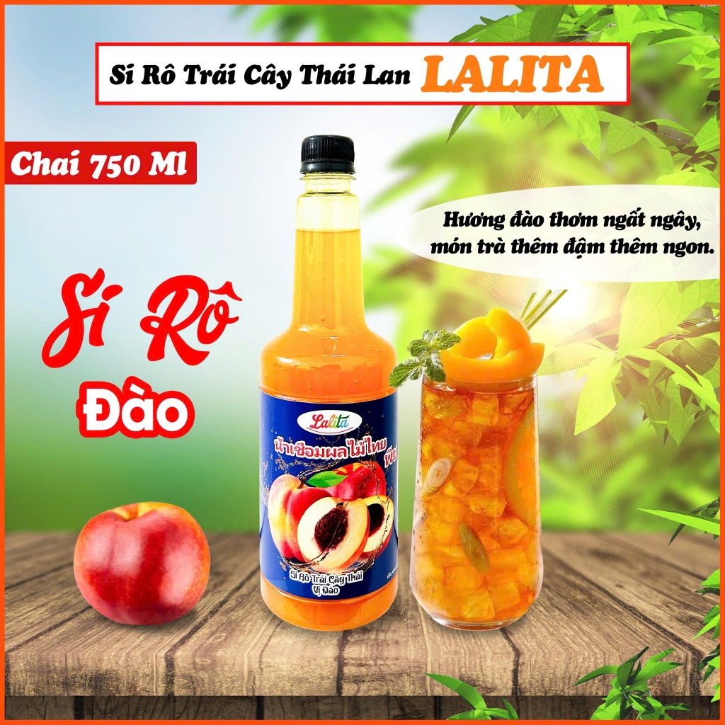 Si rô Trái Cây Thái Lan- lalita Hương Đào Chai 750 ml | Shopee Việt Nam