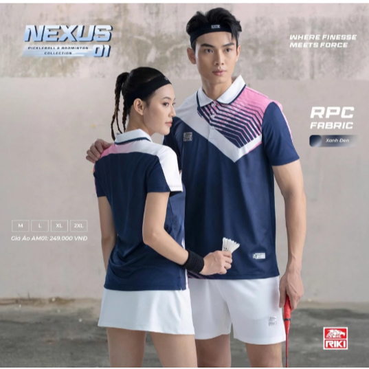 [Peinn] Áo Cầu Lông Pickleball Riki Nexus 01 Xanh Đen Thun Mè RPC Thoáng Khí Thể Thao Đương Đại ...
