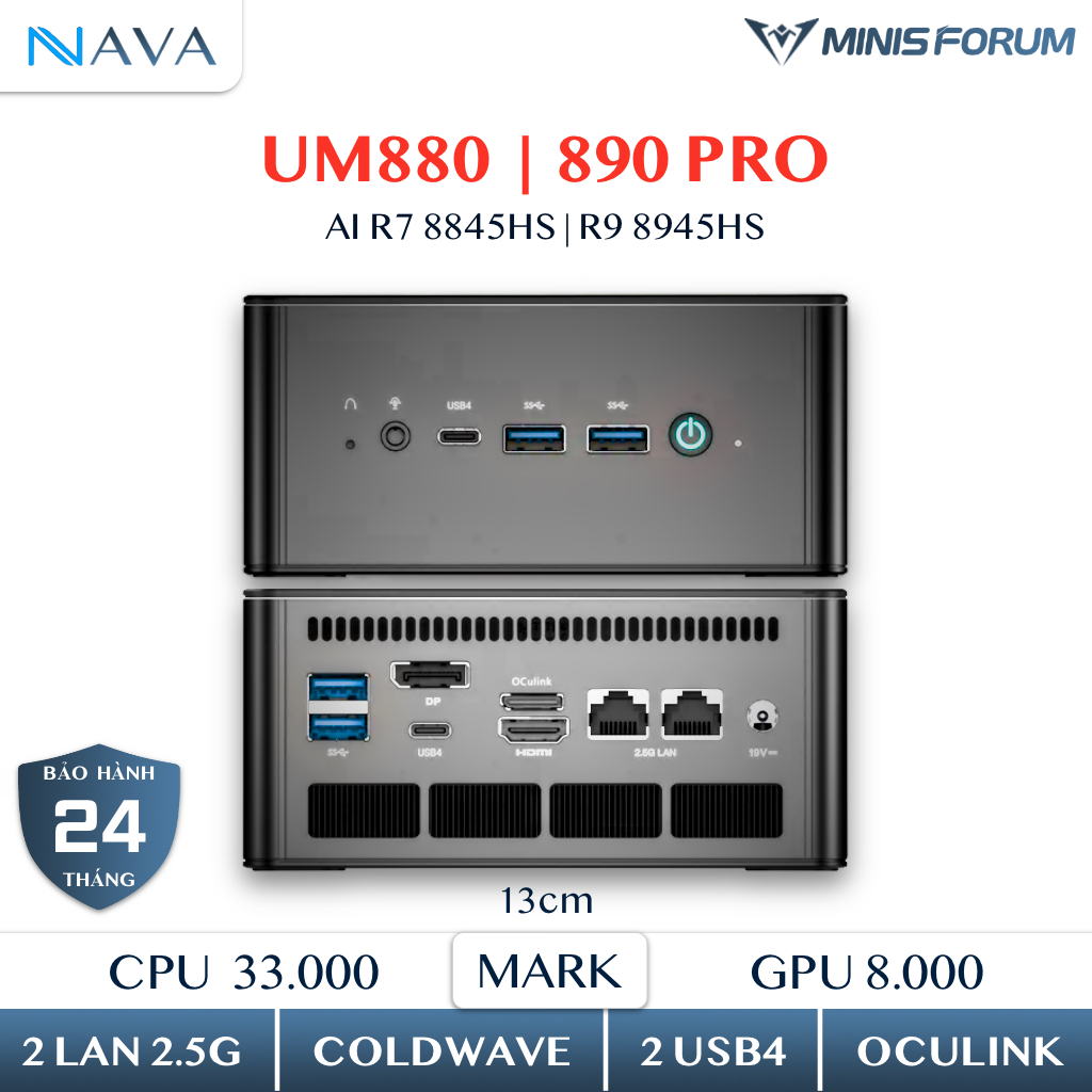 Mini PC Minisforum UM890 UM880 PRO AI AMD R9 8945HS R7 8845HS Đồ Hoạ ...