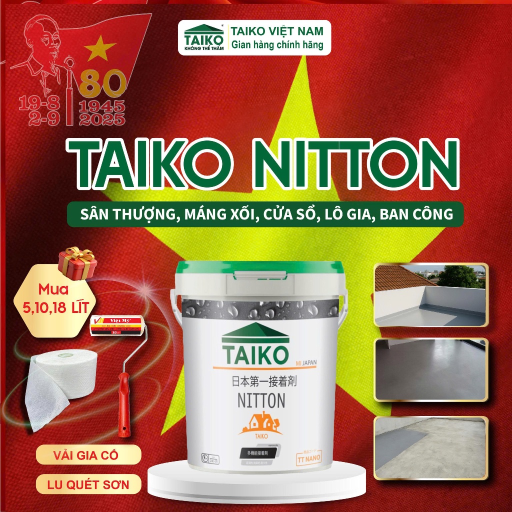 [Thùng 5 Kg - Chính Hãng] Keo Sơn Chống Dột Chống Thấm Sàn Mái Taiko ...