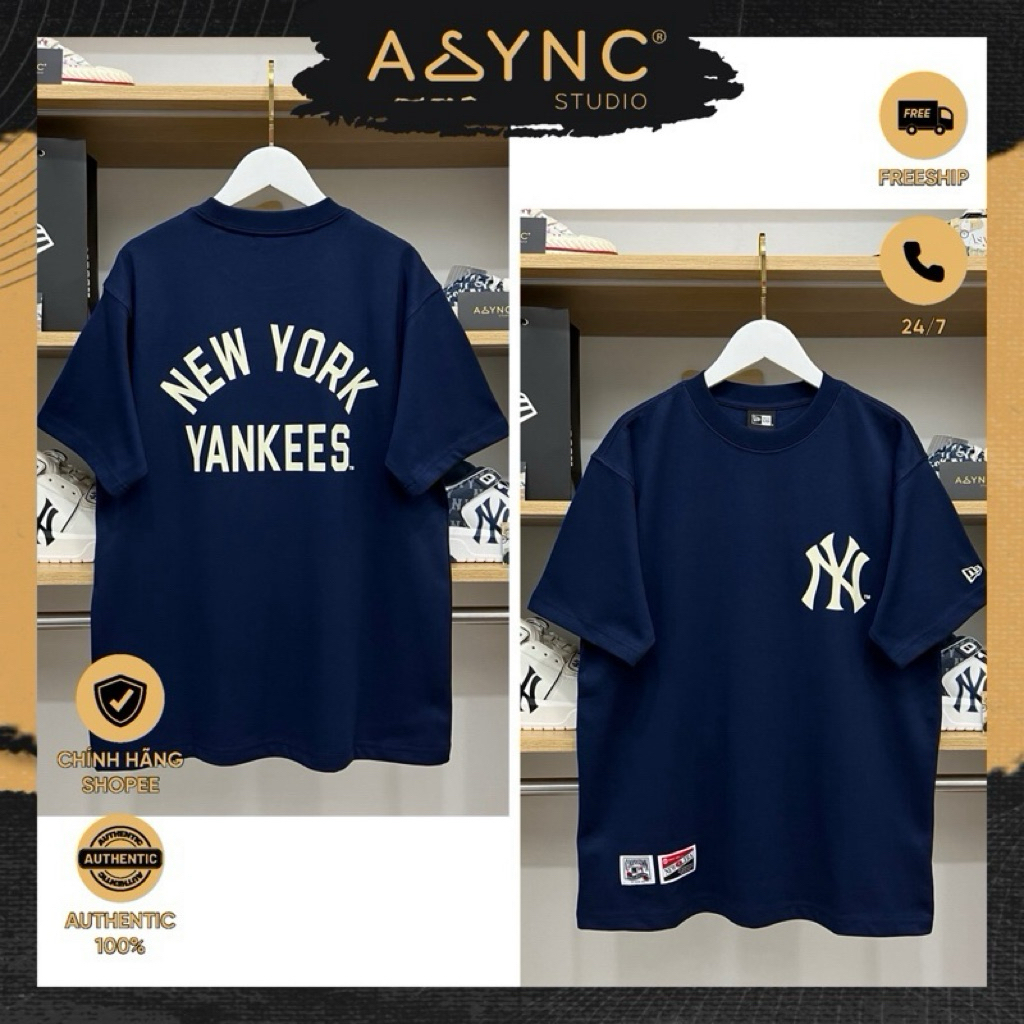 (Auth) Áo Thun New Era x MLB NY New York Yankees Heavy Cotton Màu Xanh ...