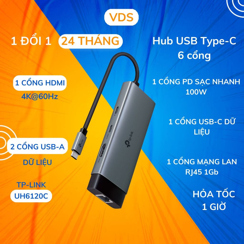 Hub USB Type-C 6 Cổng TP-Link UH6120C Giải Pháp Kết Nối Toàn Diện Cho ...