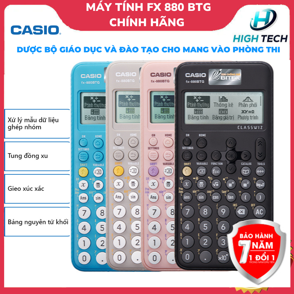Máy tính CASIO Fx 880 BTG thế hệ mới, tiếng việt, Dành cho học sinh cấp ...