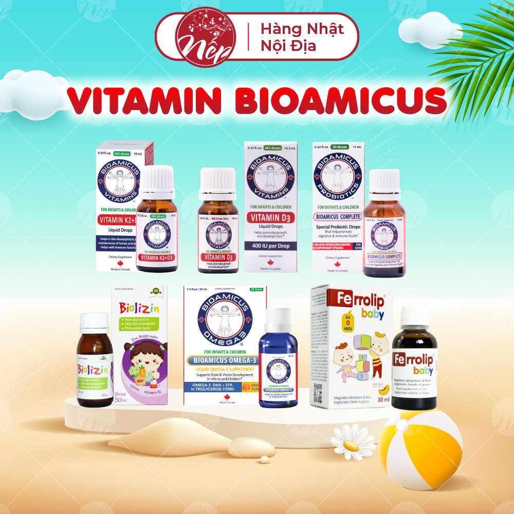 BioAmicus OMEGA 3 / Men vi sinh 10 chủng / Vitamin D3 / Vitamin D3K2 ...