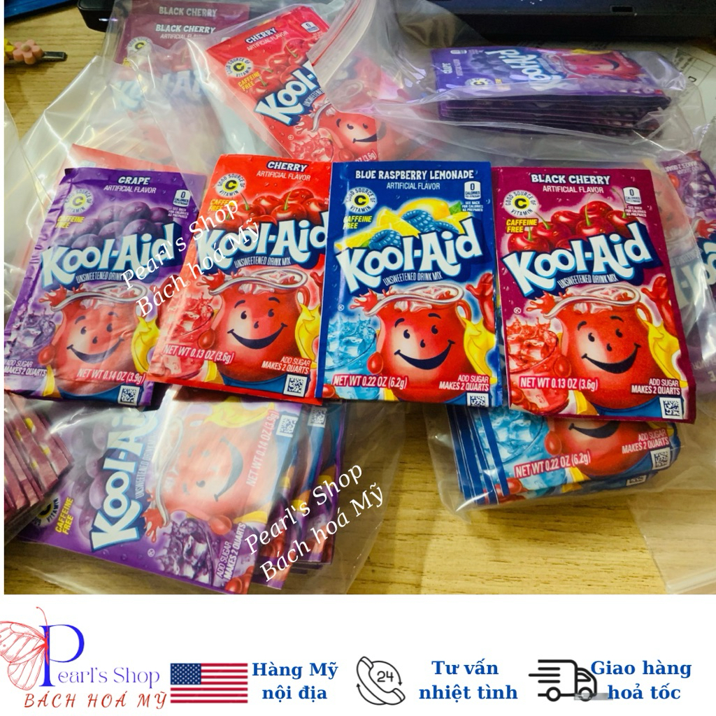 (Bill Mỹ) Bột Kool Aid pha nước trái cây không đường nhiều vị | Shopee ...