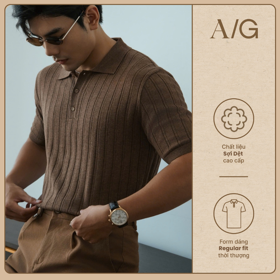 AG717 Áo Polo Dệt Kim Americus Gosani Form Regular Nhiều Màu Trơn ...