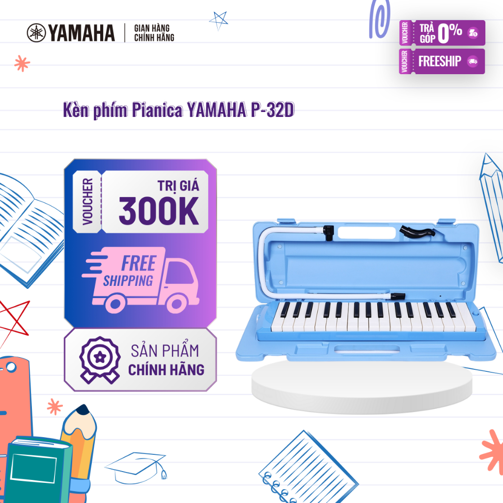 Kèn phím Pianica YAMAHA P-32D 32 phím kèm case nhựa đi kèm - Phù hợp cho việc giải trí và giáo ...