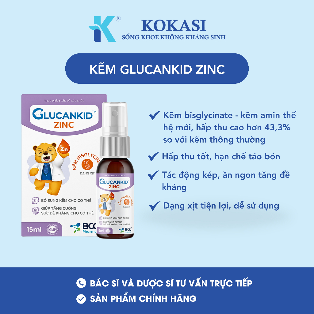 (DATE21/6/2028) Kẽm Dạng Xịt GlucanKid Zinc (15ml) | Shopee Việt Nam