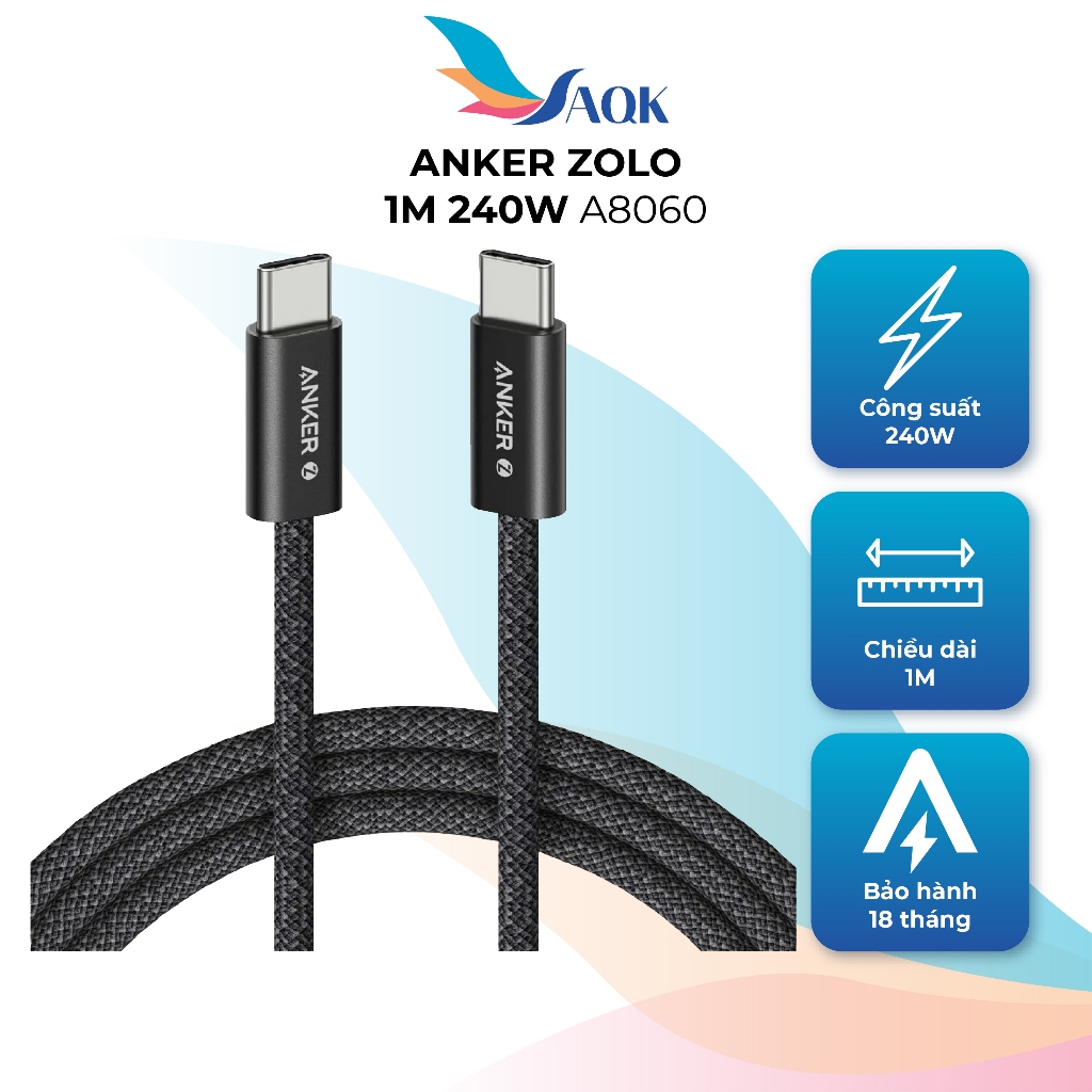 Cáp USB Type-C to Type-C Anker Zolo 1m 240W A8060 - Hàng chính hãng | Shopee Việt Nam