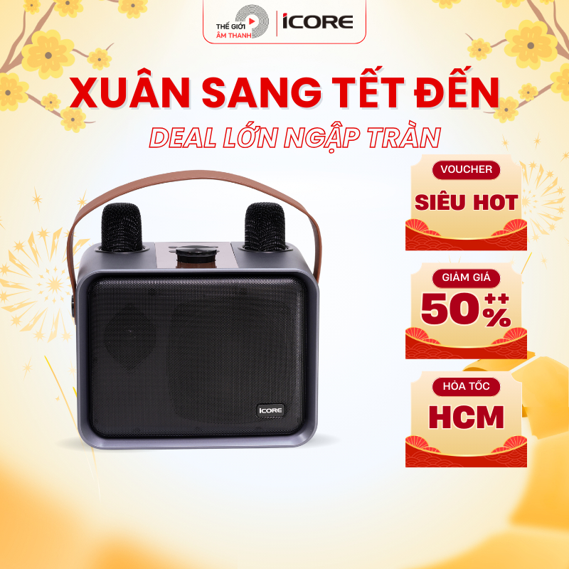 Bộ Loa Karaoke Bluetooth iCore Kèm 02 Micro - THẾ GIỚI ÂM THANH ...
