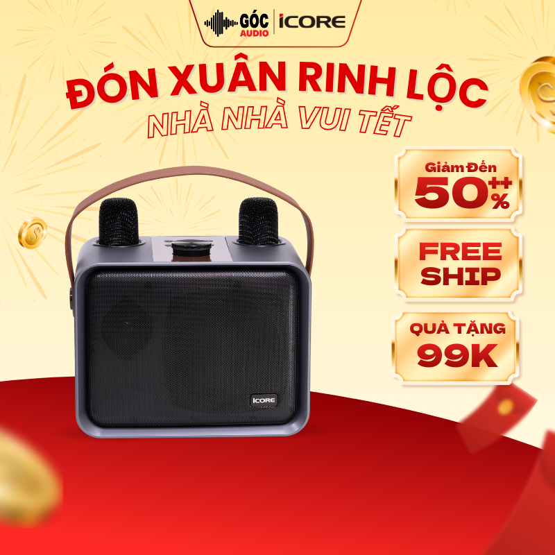 LOA KARAOKE iCORE KÈM 2 MICRO KHÔNG DÂY - ÂM THANH ĐỈNH CAO - KẾT NỐI ...