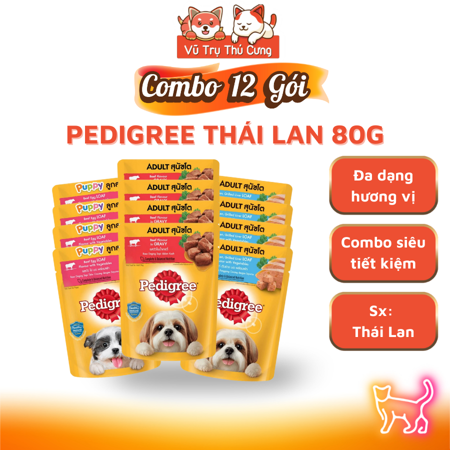 Combo 12 gói Pate Pedigree cho chó 80g | Shopee Việt Nam