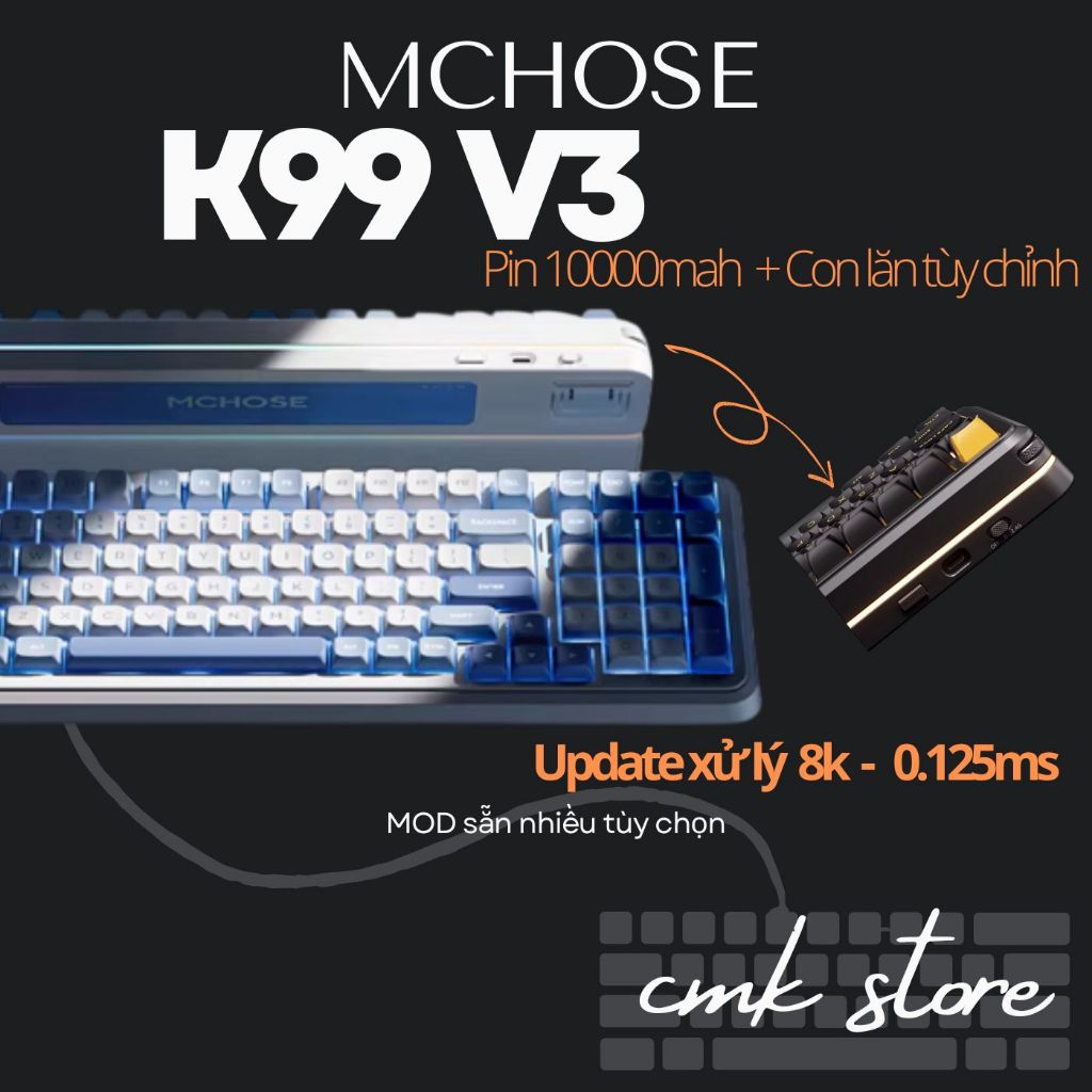 Bàn Phím Cơ Fullsize 99 - Mchose K99 V2 | V3 - Update vi xử lý -Con lăn ...