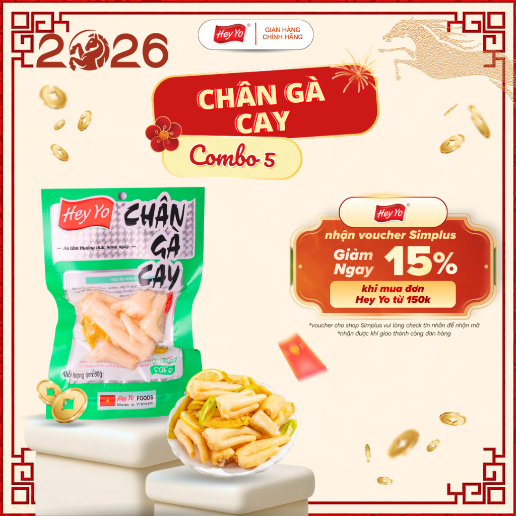 COMBO 5 chân gà Cay 80g - Hey Yo | Shopee Việt Nam