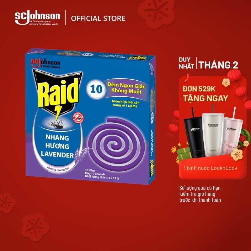RAID Nhang Diệt Muỗi Hương Lavender 10 Khoanh Hiệu Quả Tốt Bảo Vệ Dài ...