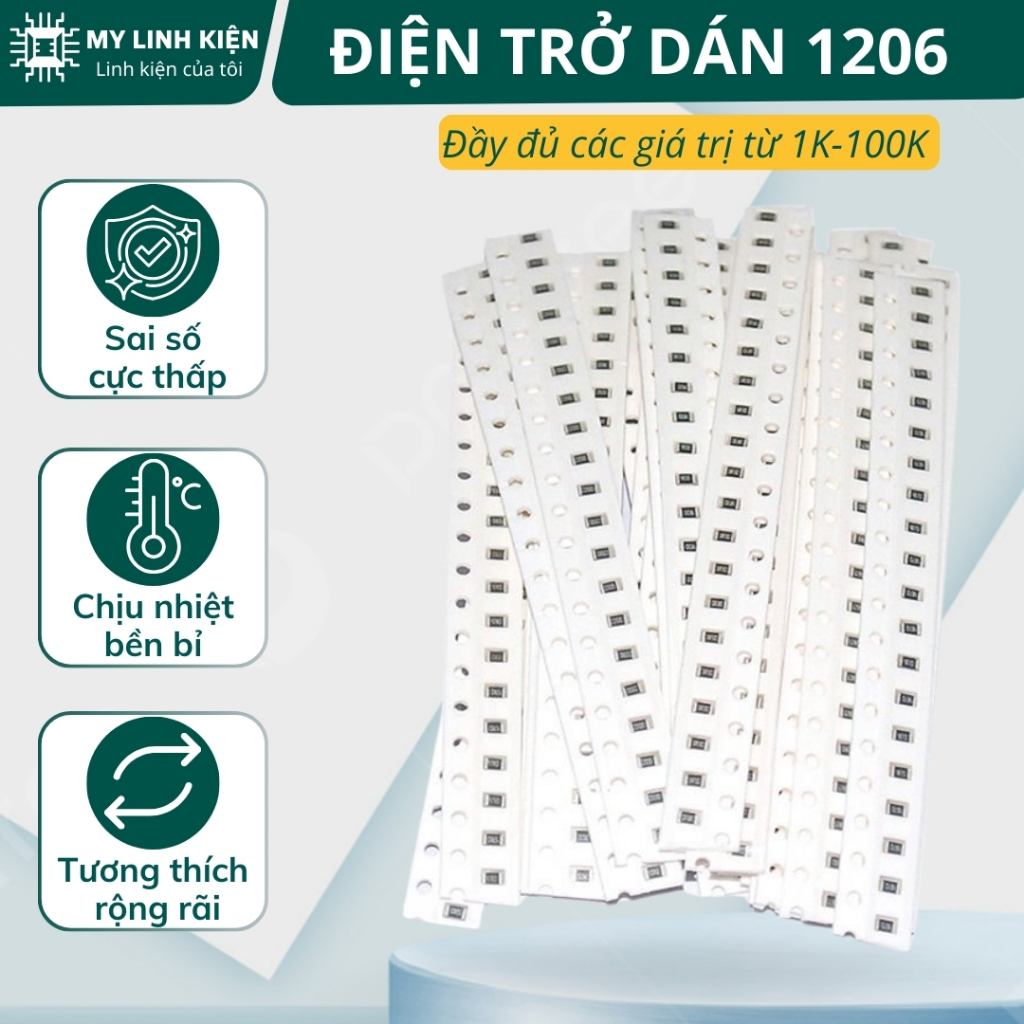 Điện trở dán 1206 1K-100K dây 100c chất lượng cao | Shopee Việt Nam