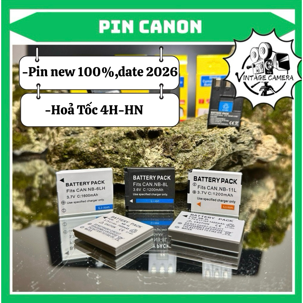 Pin Canon NB-1L/ NB-2L/ NB-3L/ NB-4L/ NB-5L/ NB-6L/ NB-7L/ NB-8L/ NB ...