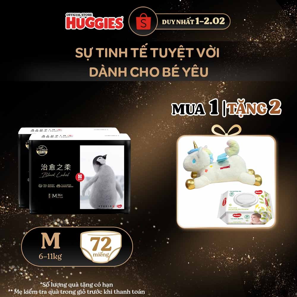 [KOL LIVE] Combo 2 Tã dán/quần Huggies Black Label size M36/L32/XL28 ...