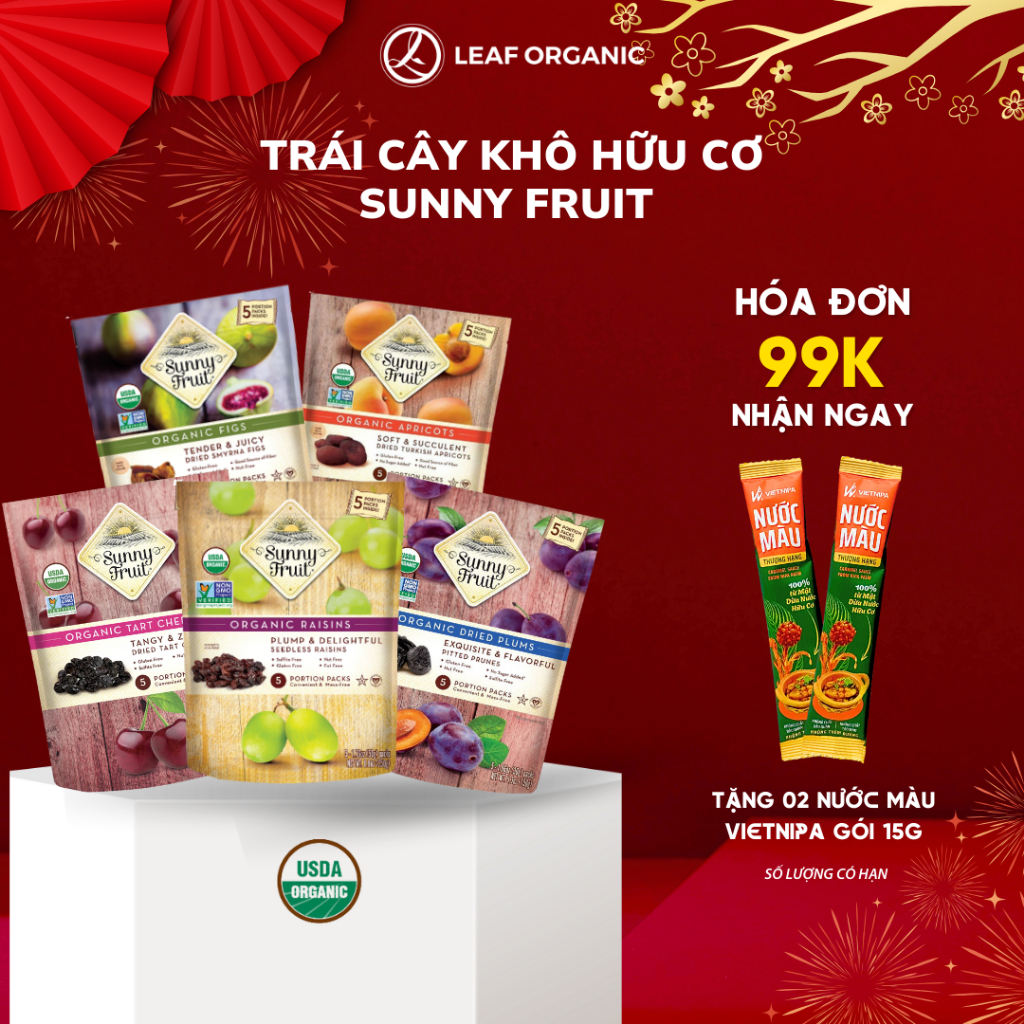[MUA 2 GIẢM 5%] TRÁI CÂY KHÔ HỮU CƠ Sunny Fruit (Mận khô/ Nho khô/ Mơ ...