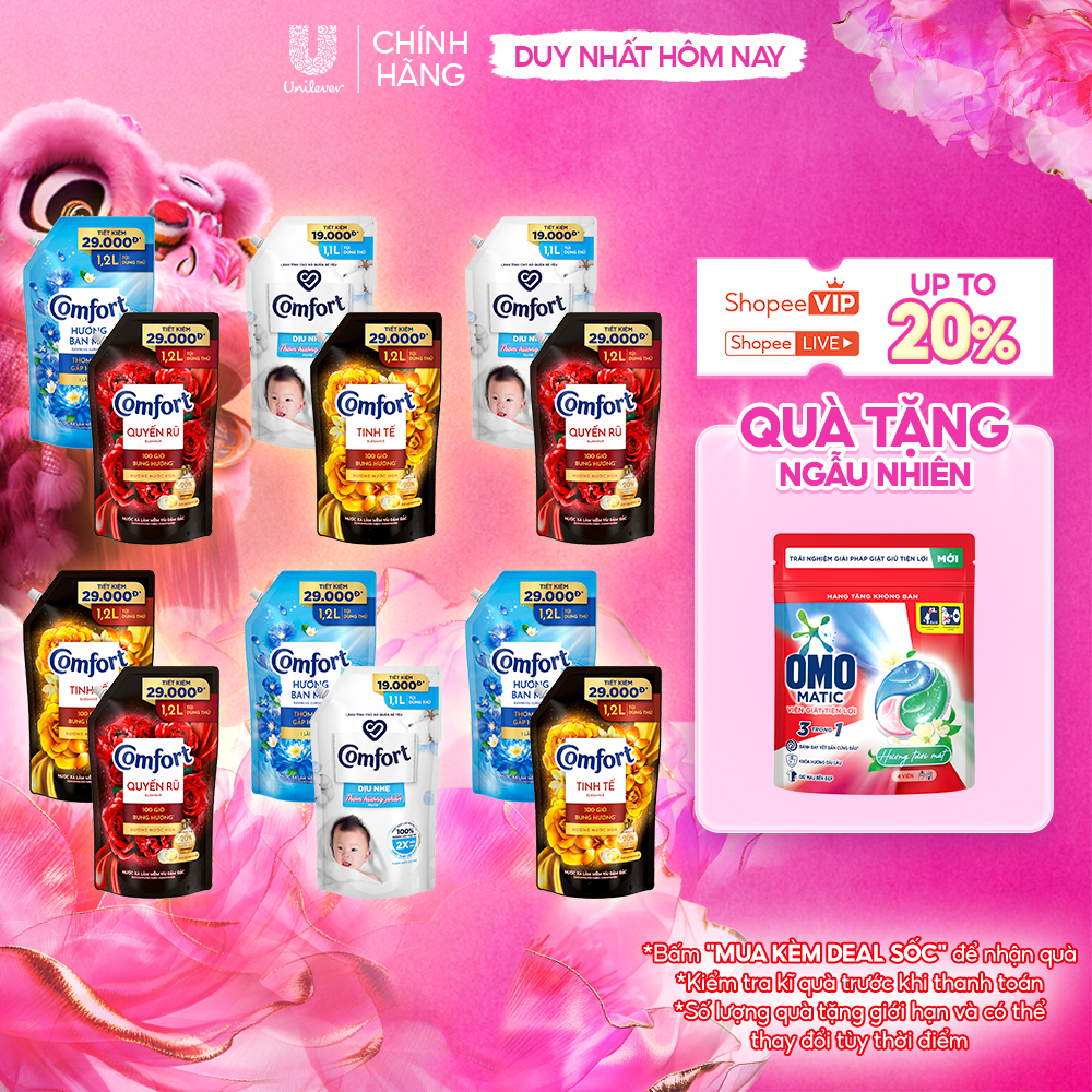 Combo 2 Nước Xả Vải Comfort Dịu Nhẹ cho cả nhà & Hương Nước Hoa /1 Lần ...