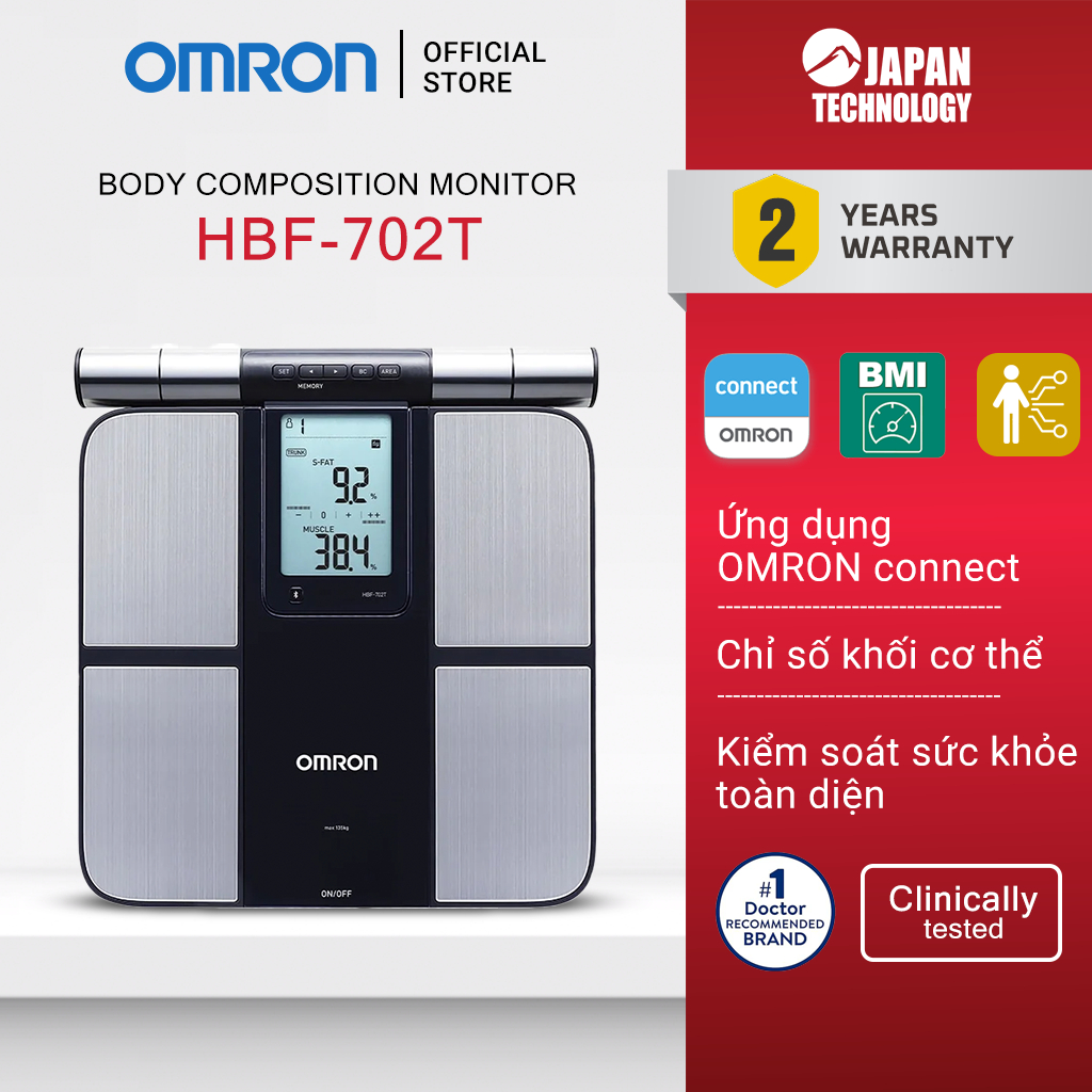 Máy Đo Thành Phần Cơ Thể Omron HBF-702T | Kết Nối Bluetooth, Đo Nhiều ...
