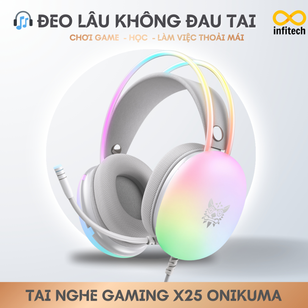 Infitech TAI NGHE CHƠI GAME ONIKUMA X25 Khử Tiếng Ồn Cao Cấp, Led RGB ...