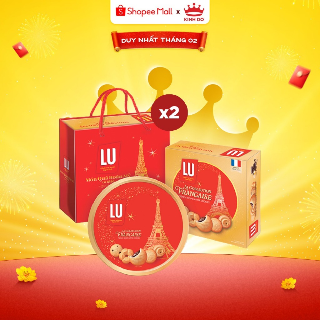[VC 20%] Combo 2 Hộp Bánh Quy Bơ Thập Cẩm Công Thức Pháp LU 180G/320G ...
