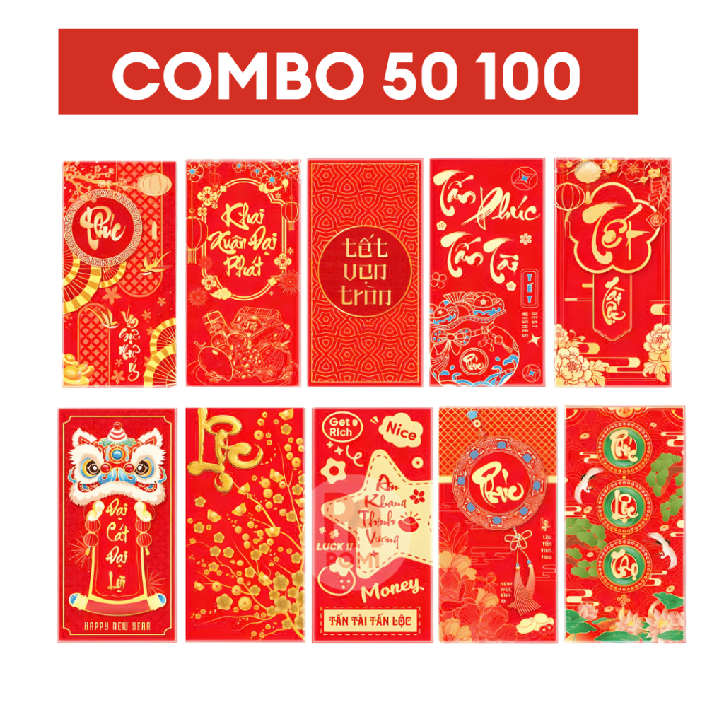 Combo 50|100 bao lì xì Tết Bính Ngọ 2026 – mẫu mới siêu xinh – Lì xì đỏ ...