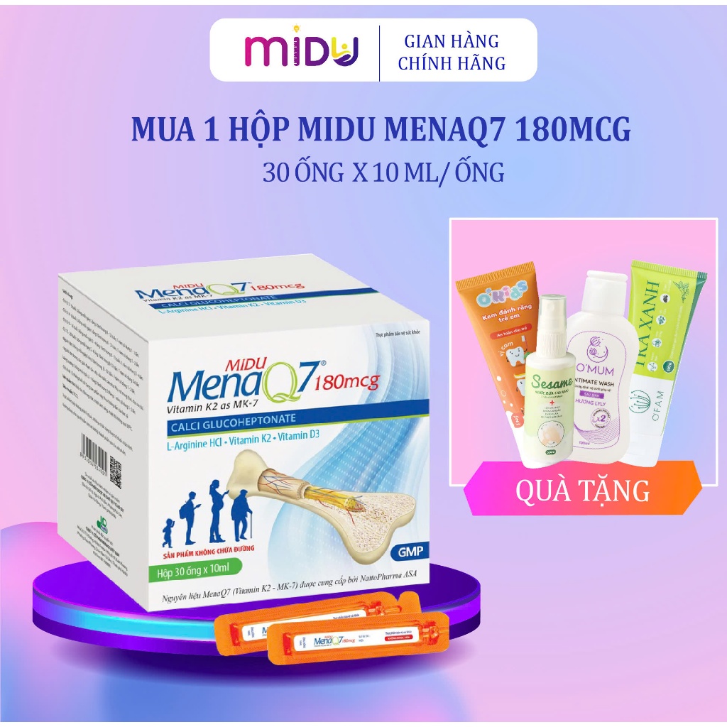 Midu MenaQ7 180mcg– Bổ Sung Canxi, Hỗ Trợ Phát Triển Chiều Cao, Xương ...
