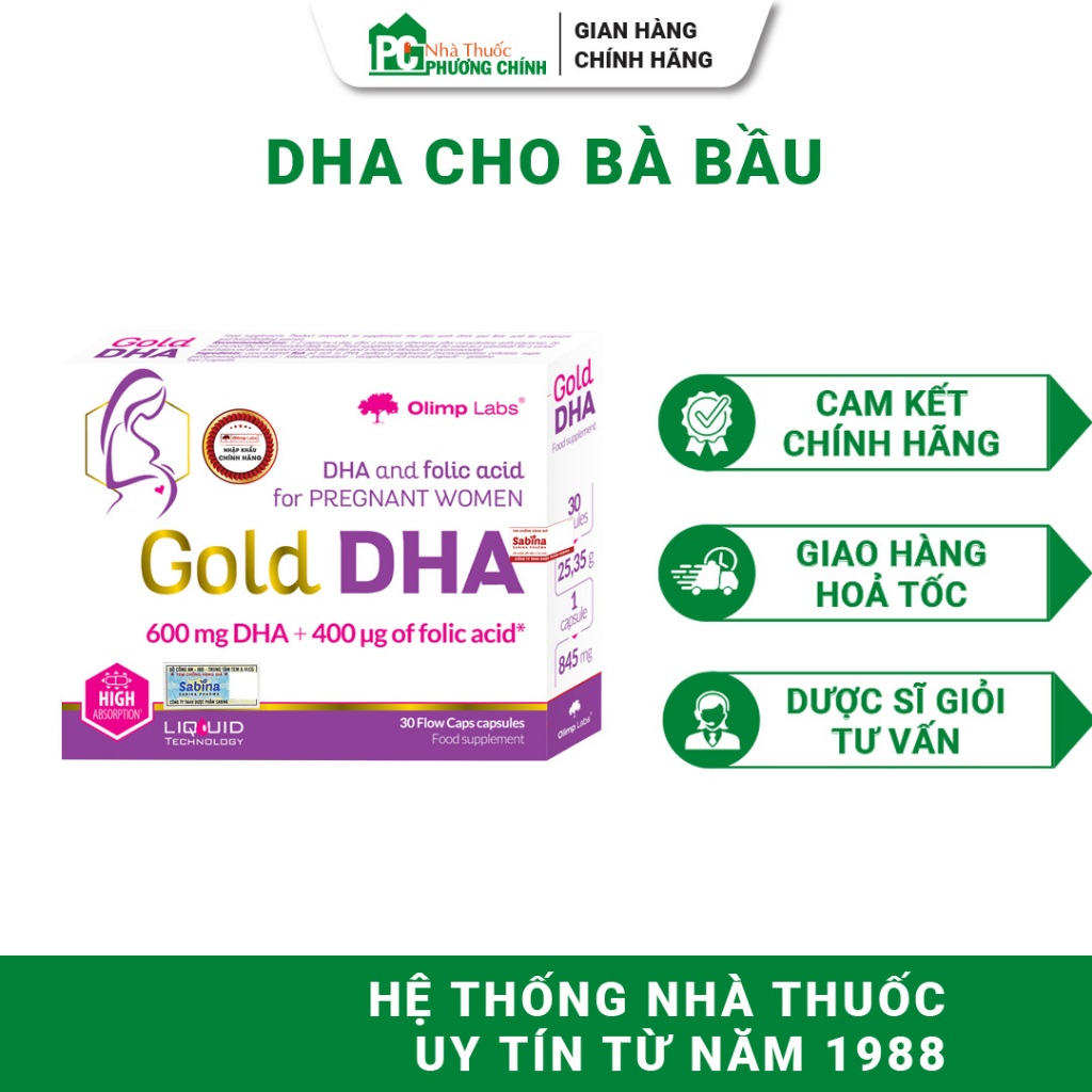 DHA Cho Bà Bầu Olimp Labs Gold DHA - Bổ Sung DHA & Axit Folic Cho Bà ...