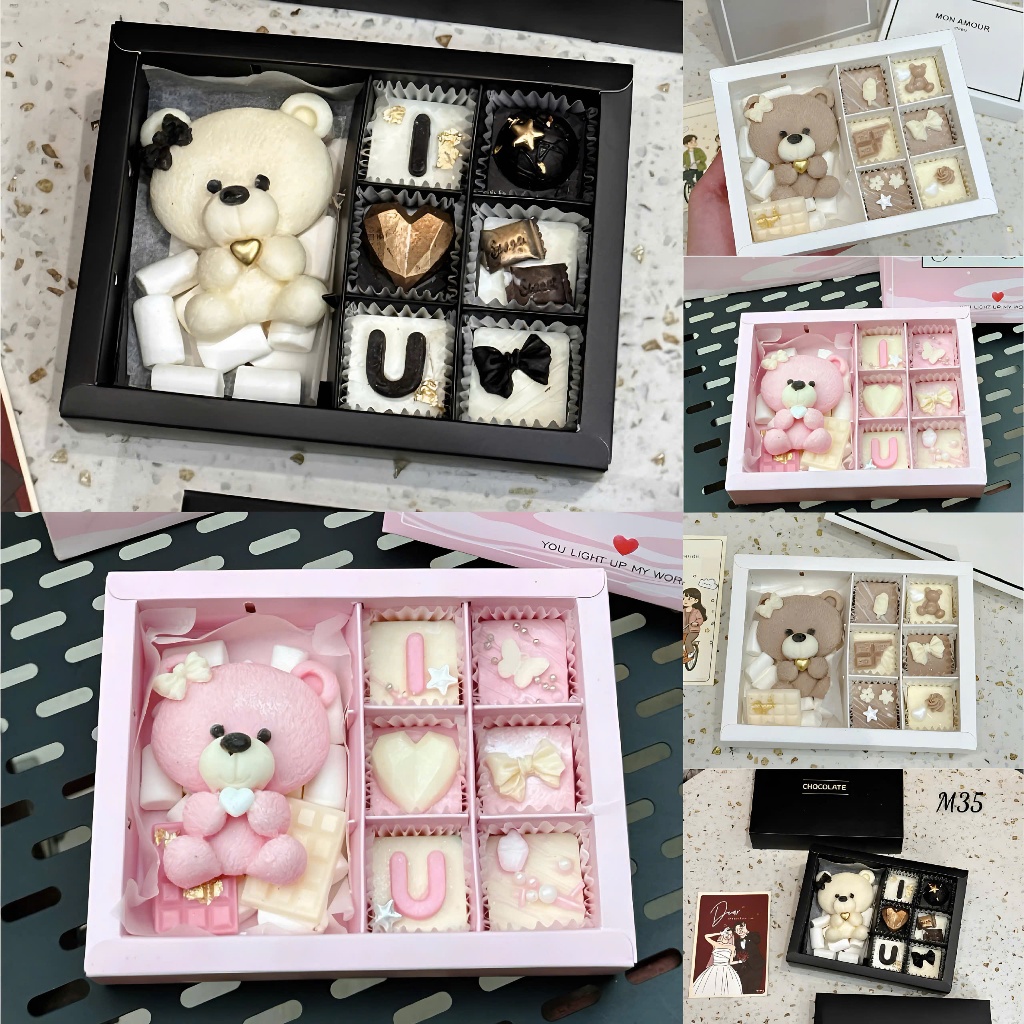 [TẶNG KÈM TÚI & THIỆP] Hộp Socola Valentine Handmade - Gấu Teddy 3D ...