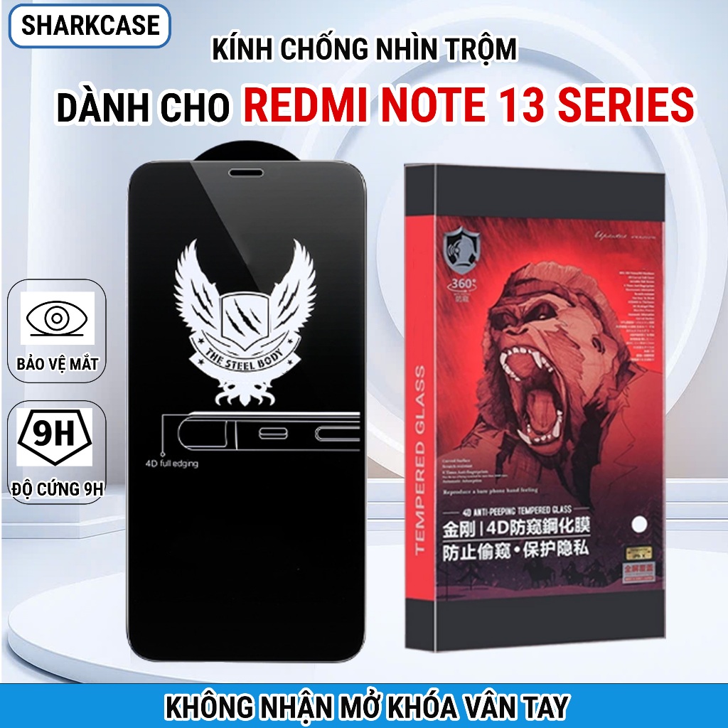 Kính cường lực Redmi note 13 / 13 pro 4G I 5G chống nhìn trộm full màn ...