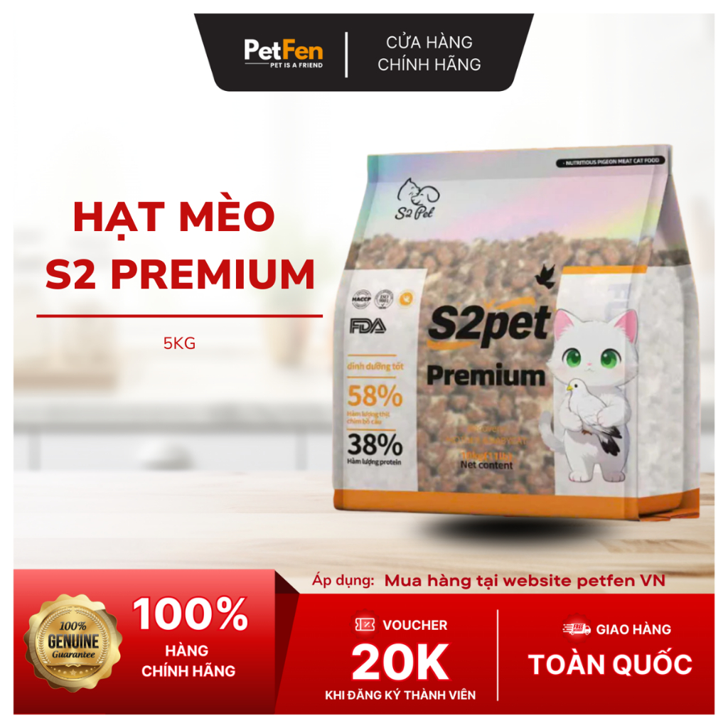 Thức Ăn Hạt Cho Mèo S2 PET S2 Premium Gói 5Kg Siêu Topping Ruốc Cho Mèo ...