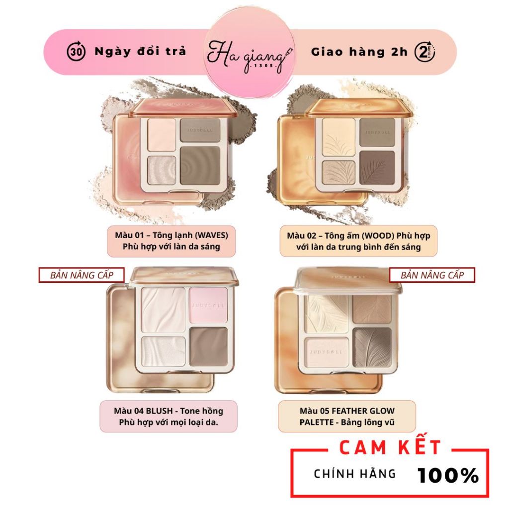 JUDY DOLL Highlight & Contour - Bảng Phấn Tạo Khối & Bắt Sáng Judydoll ...