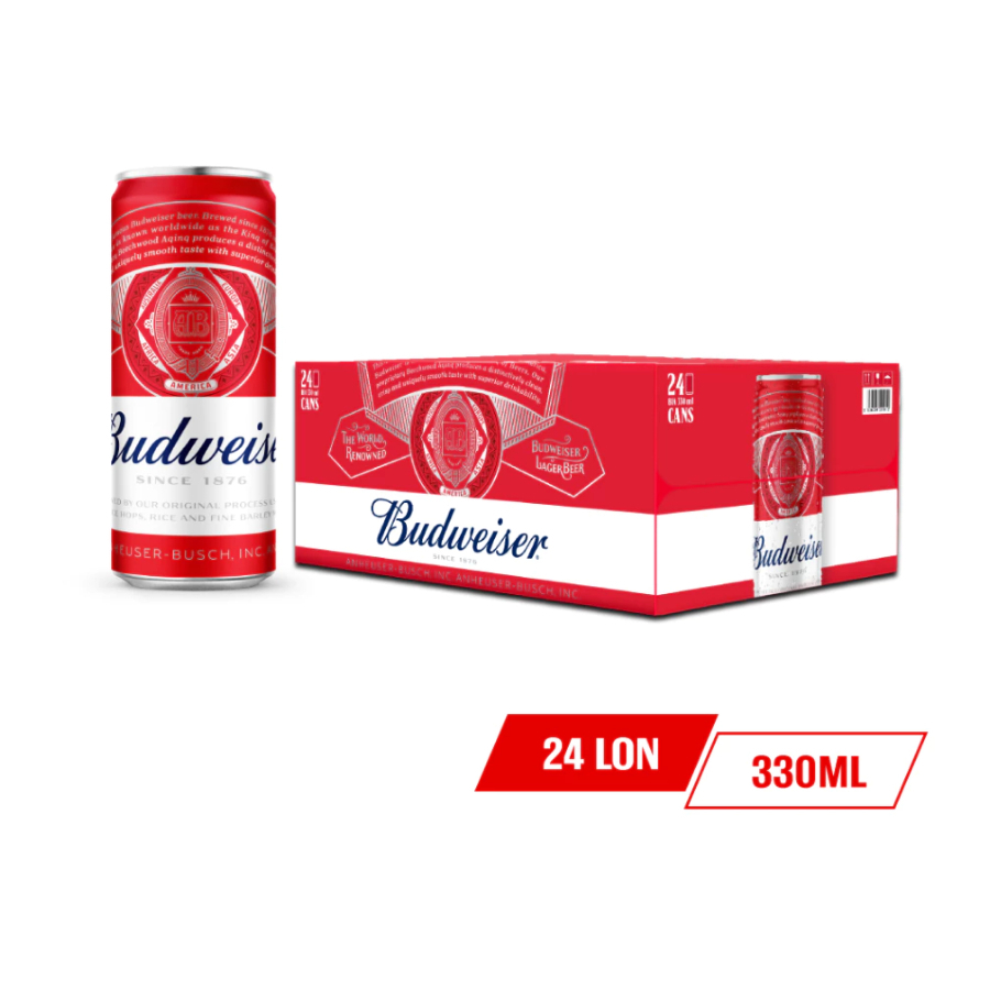 NSX T1/2026 - Thùng 24 Lon Bia Budweiser 330ml Date Mới Nhất - Hàng ...