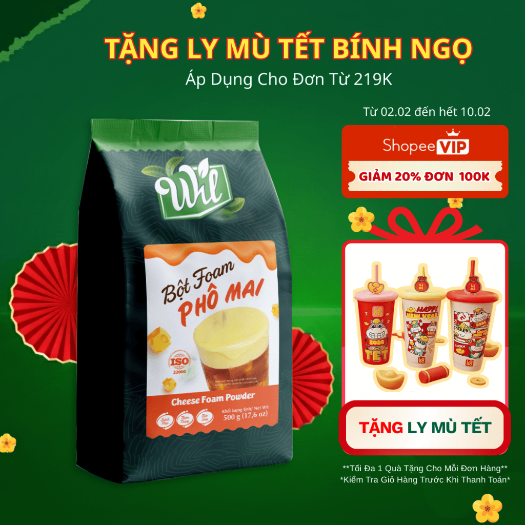 Bột foam phô mai nguyên liệu pha chế đồ uống cà phê muối trà sữa tiện ...