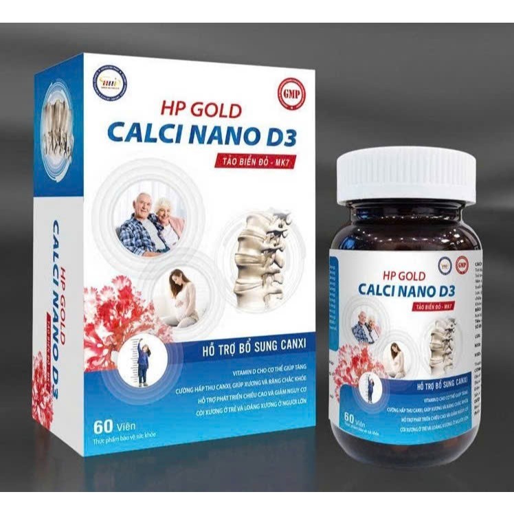 CALCI NANO D3 HP GOLD - HỘP 1 LỌ 60 VIÊN - Hỗ trợ bổ sung Canxi ...