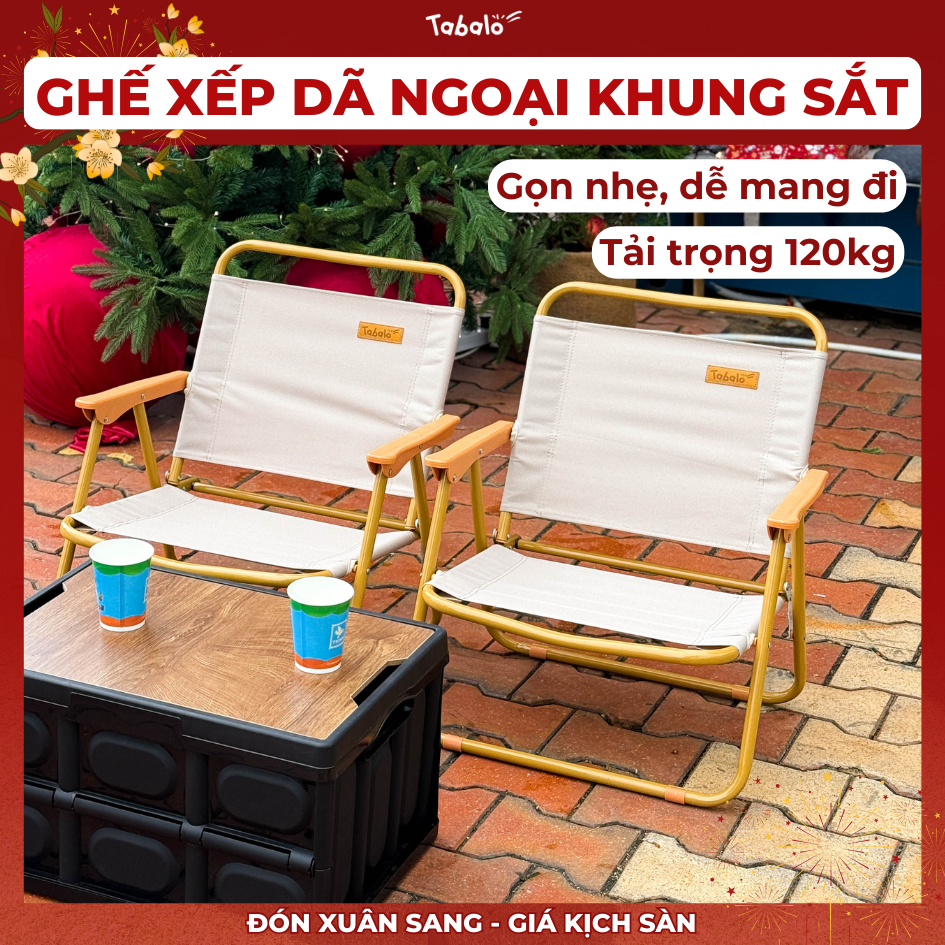 Ghế Xếp Dã Ngoại Tabalo, Ghế Gấp Gọn Khung Sắt Đa Năng Phù Hợp Quán Cà ...